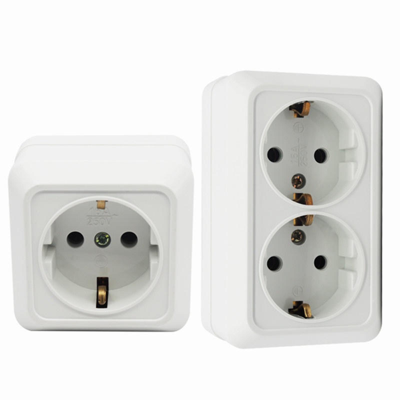 EU/ France Plug 1/2 Outlet Wall Socket Without Ground European Adapter ...