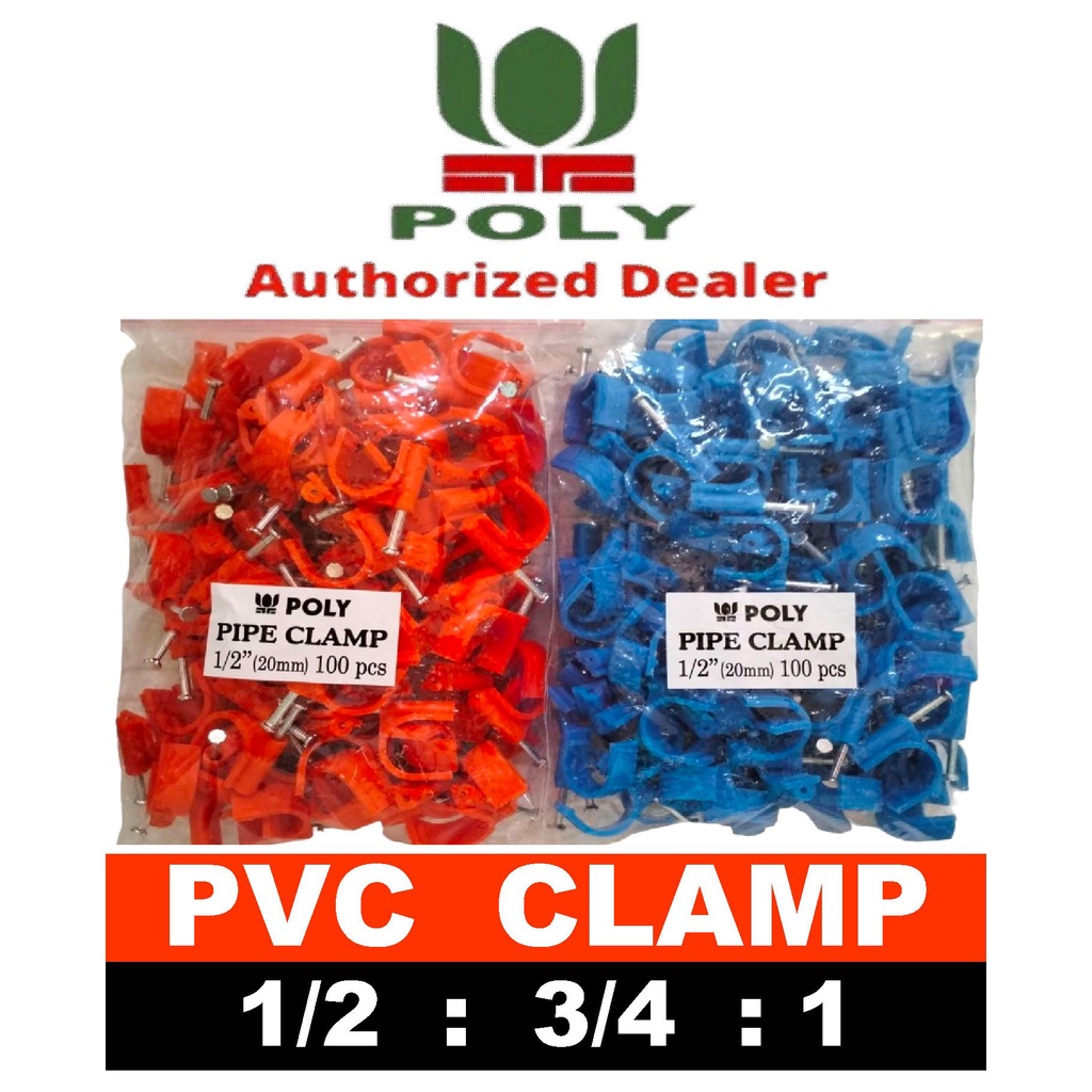 POLY PVC CLAMP ORANGE or BLUE 1/2 3/4 1 (SOLD PER PACK) | Shopee ...
