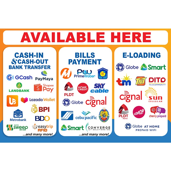 TARP BANNER | CASH-IN | CASH-OUT | BILLS PAYMENT | E-LOADING | Shopee ...