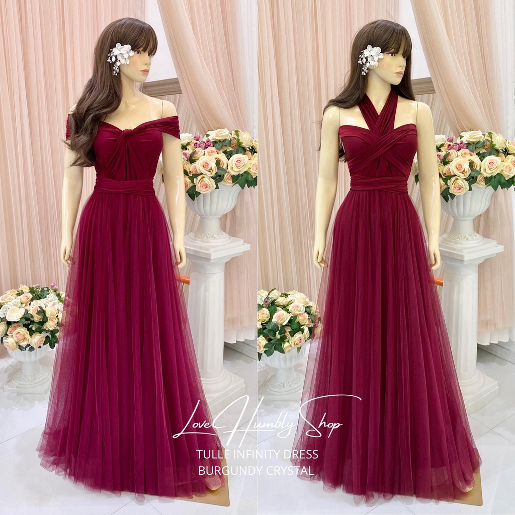 TULLE ADULT INFINITY DRESS BRIDESMAID WEDDING MAXI LONG DRESS | Shopee ...