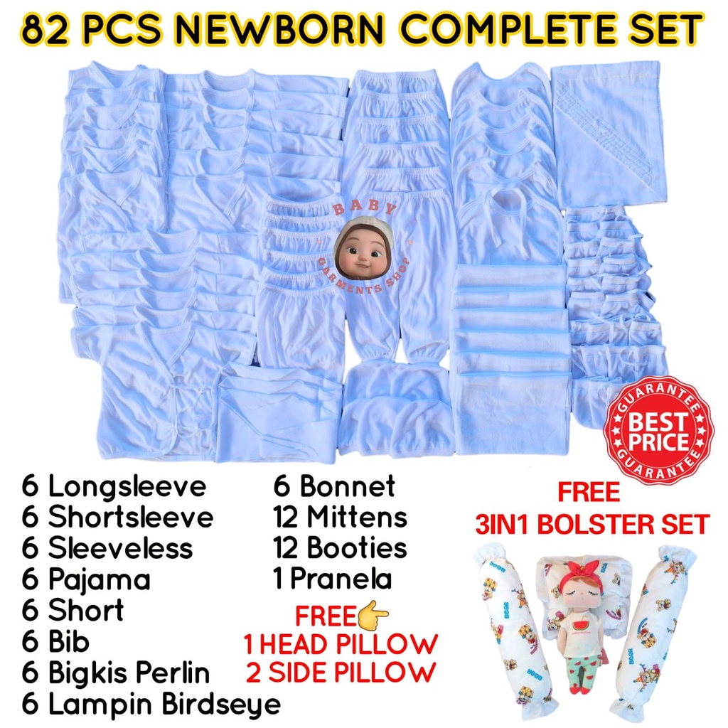 82pcs/43pcs Newborn Semi Cotton Complete Set Baby Clothes Baruan Set ...