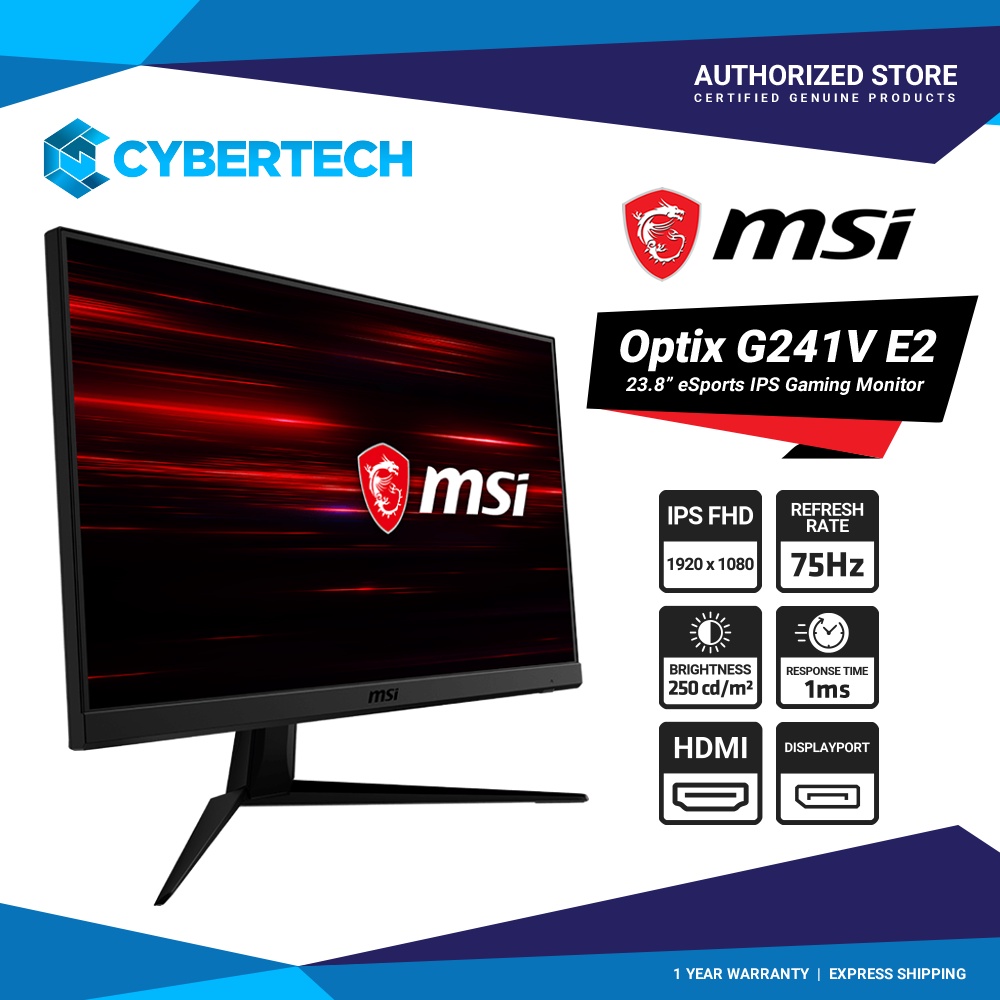 MSI Optix G241V E2 23.8" 75hz 1ms IPS Freesync Monitor | Shopee Philippines
