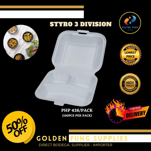 STYRO 3 DIVISION (100 pieces) | Shopee Philippines