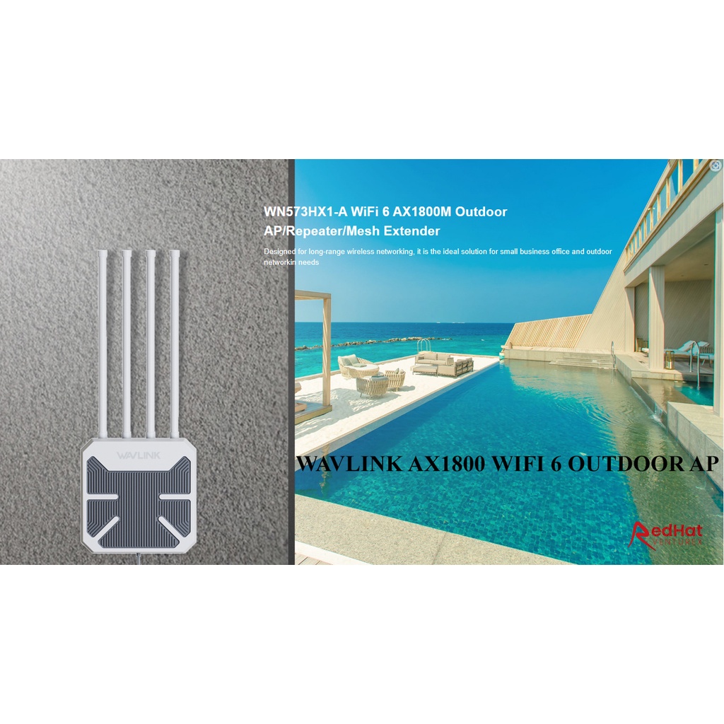 WAVLINK AERIAL HD6 WiFi 6 AX1800 Dual-Band Long Range Outdoor AP ...