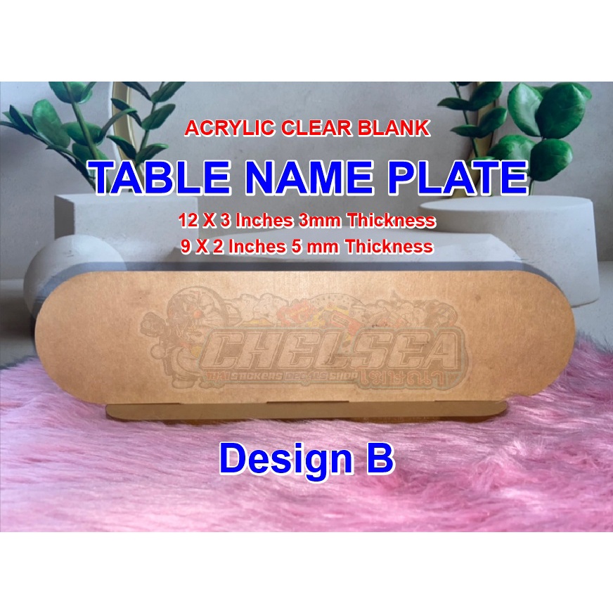 Acrylic Table Name Plate, Desk Clear / Transparent, Blank | Shopee ...