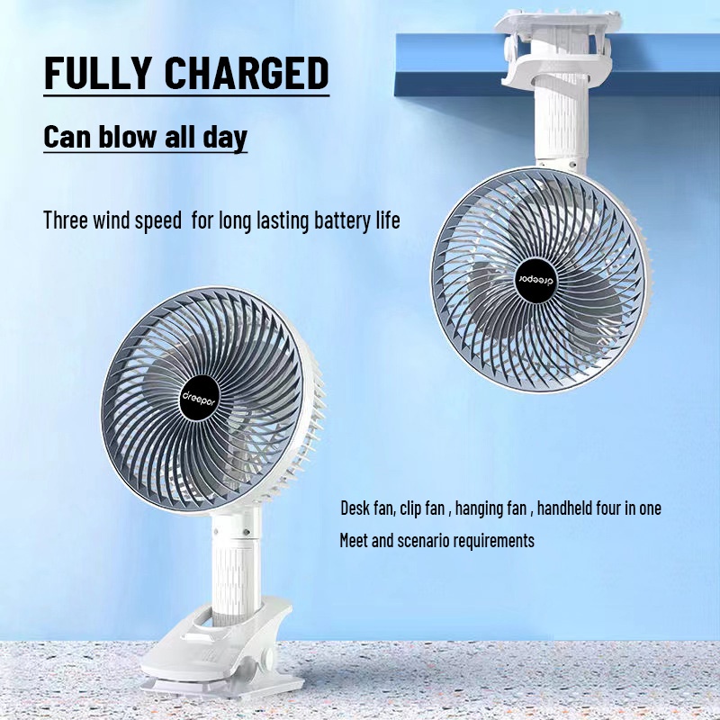 Mini Fan Rechargeable Clip Multifunctional Handheld USB Portable ...