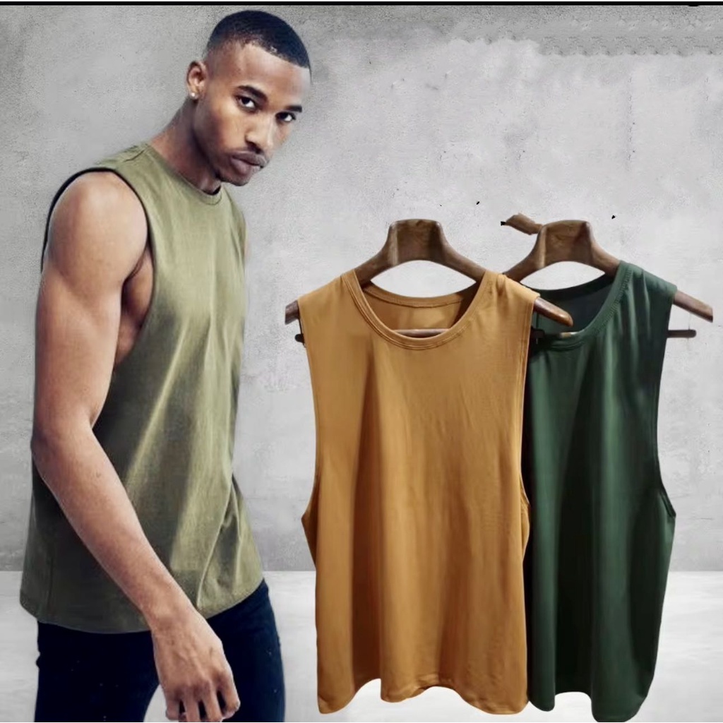 Plain Muscle Tee Summer Tee Gym Tee for Men Sando for Men Tanks for Men ...