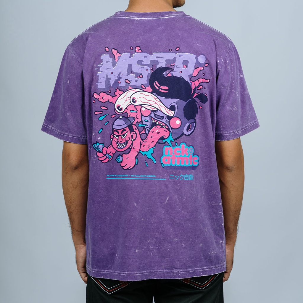 Nick Automatic X Master Collaboration "Guts Out" Acid Wash Purple T ...