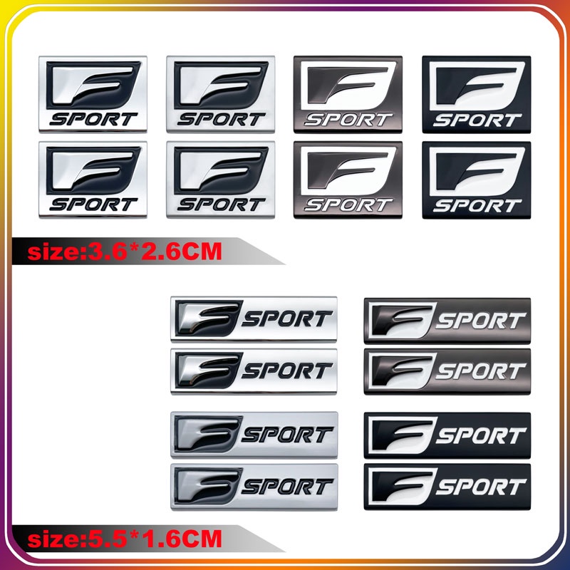 Sports F Emblem Metal Car Sticker Fender Side Badge Decal Accessories ...