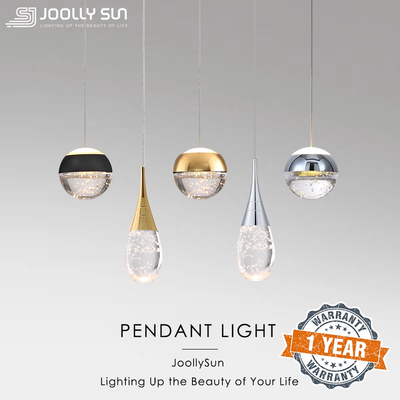 Pendant Light Crystal Drop Light Nordic LED Dining Ceiling Hanging Lamp ...