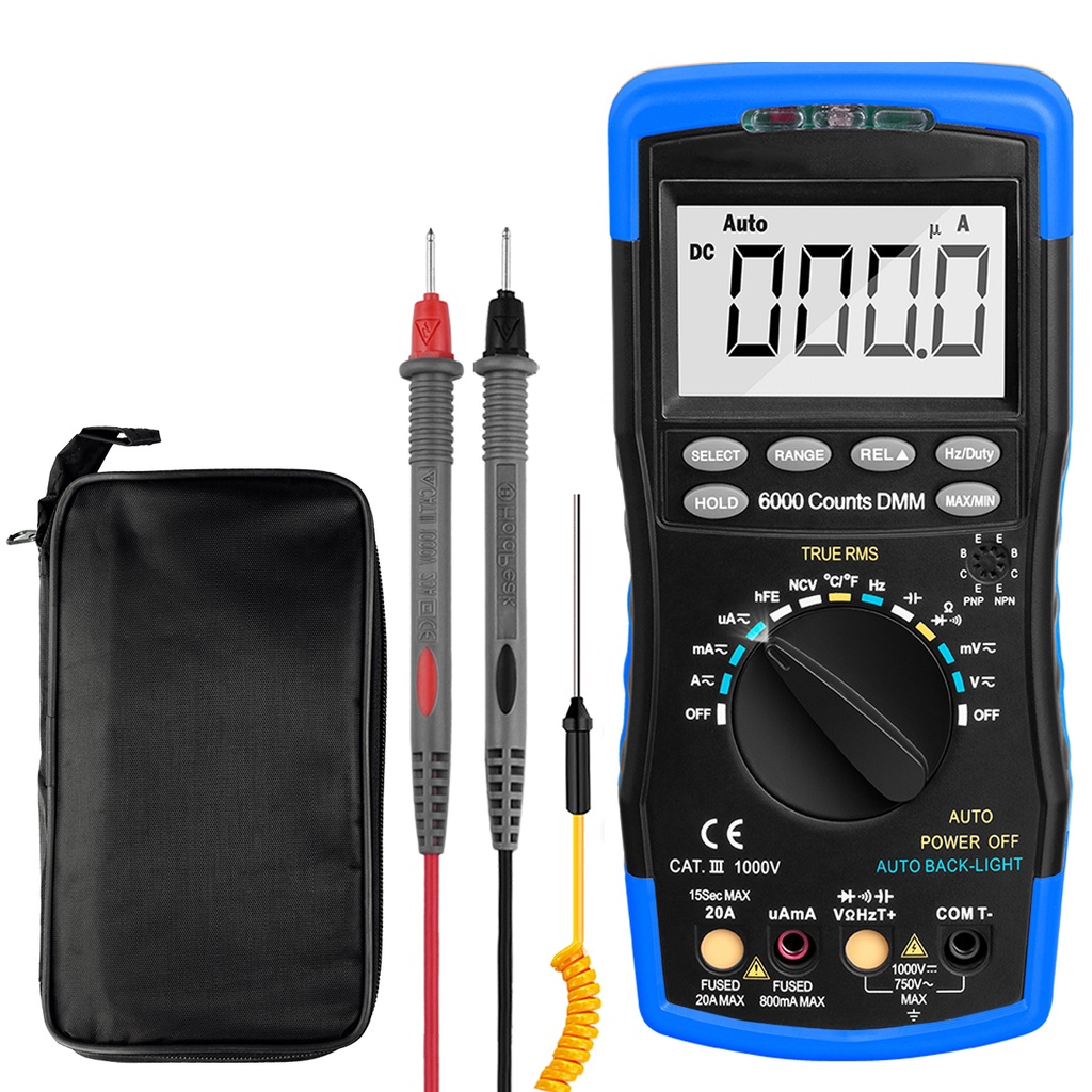 Digital Mutimeter 6000 Counts True Rms Tester Kit AC DC Volt Multimeter ...