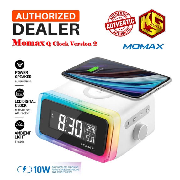 Momax Q Clock Version 2 | Clock,Speaker,Wireless Charger,Bedside Lamp ...