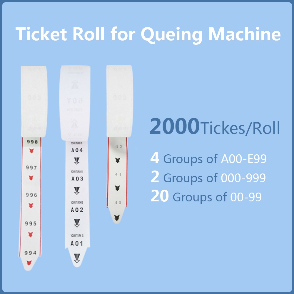White Take A Number Tickets Queue Tape for K-T Queue System Ticket ...