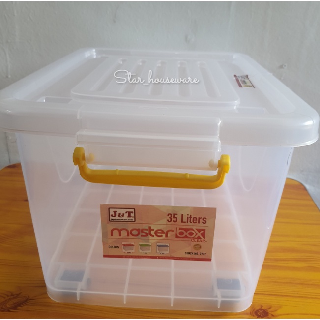 J&T TRANSPARENT MASTER BOX 35 LITERS / STORAGE BOX #7777 | Shopee ...