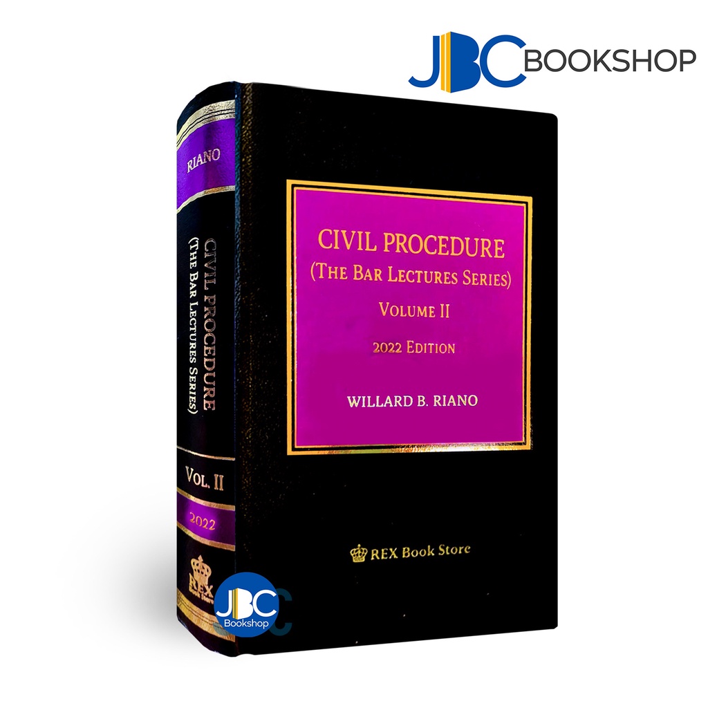 Vol 2 Civil Procedure (The Bar Lecture Series) 2022 Edition by Willard B. Riano | Shopee Philippines