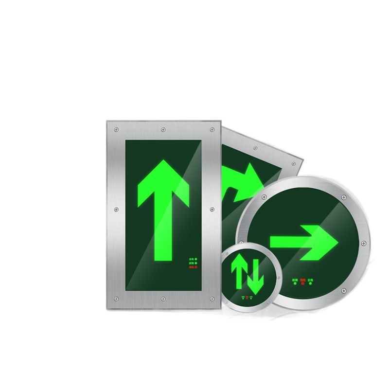 Embedded ground evacuation indicator light emergency arrow tempered ...