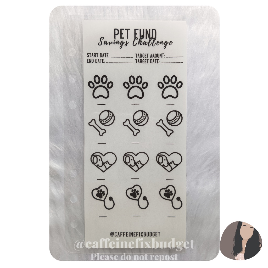 PET FUND Savings Challenge Laminated Cash Envelope | Shopee Philippines