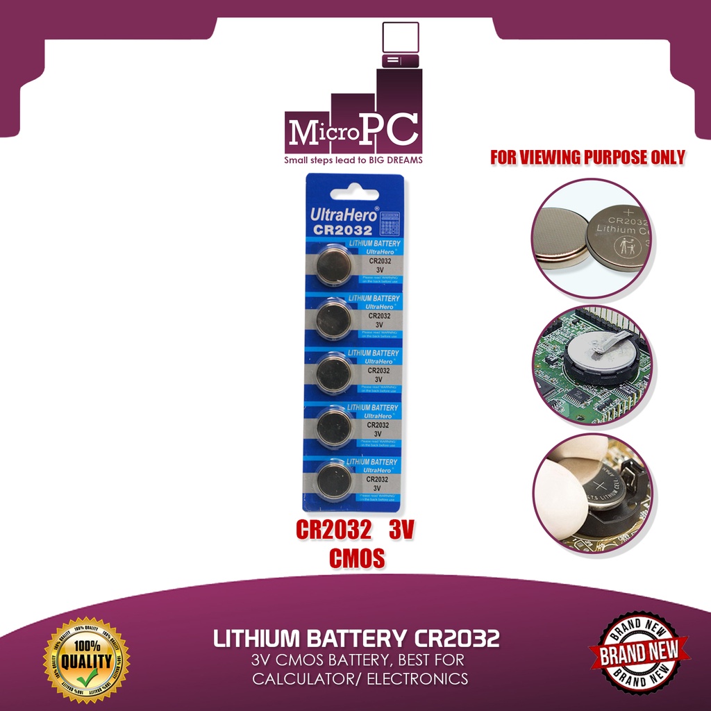 LITHIUM BATTERY CR2032 3V CMOS BATTERY, BEST FOR CALCULATOR ...