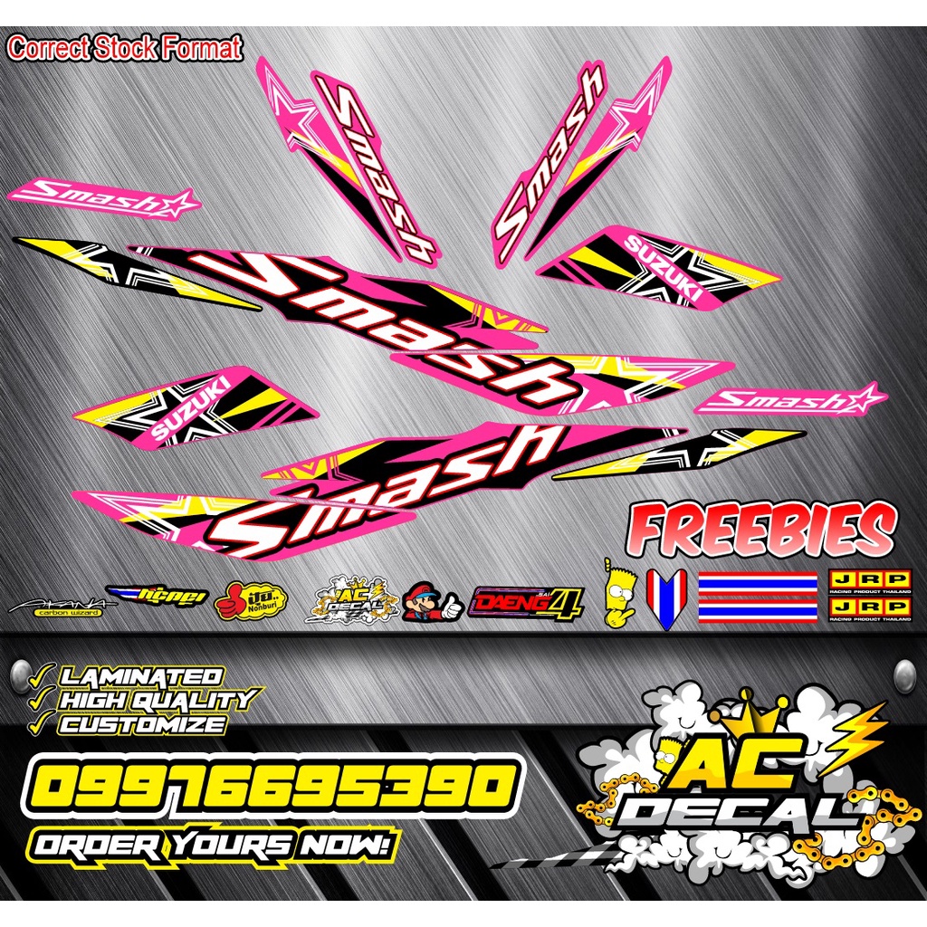 SUZUKI SMASH 115 STOCK DECALS W/FREEBIE STICKERS | Shopee Philippines
