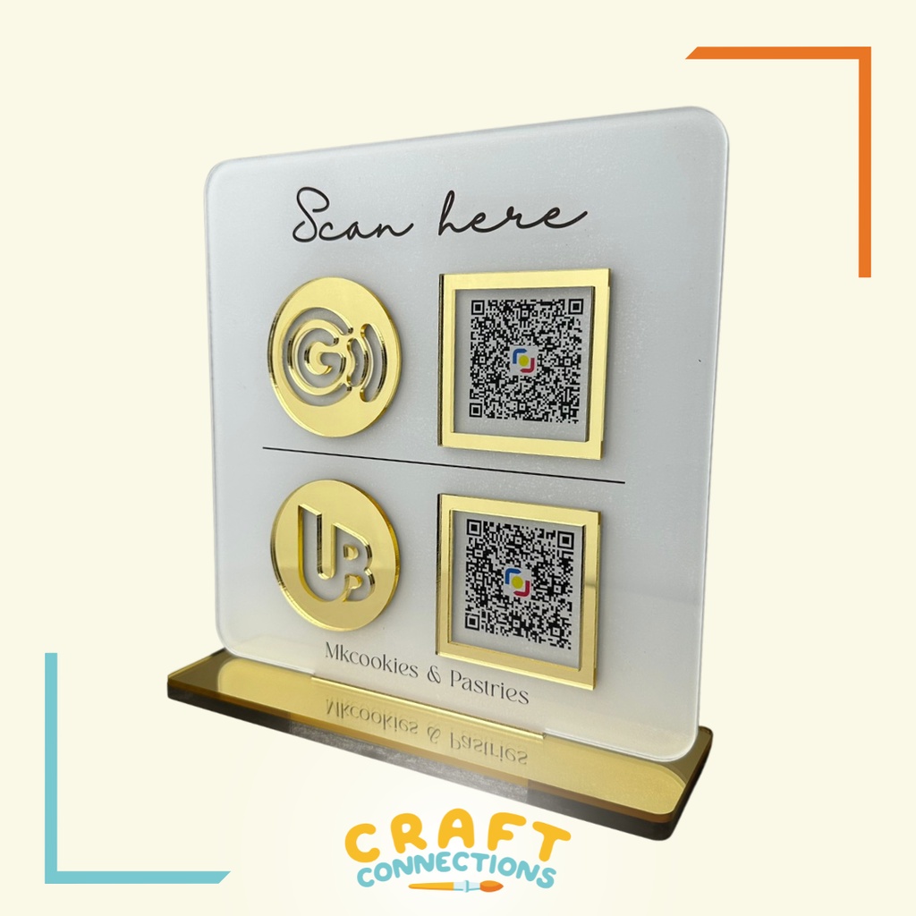 QR Code Stands- High Quality Acrylic QR Standees for Gcash, BDO, BPI ...