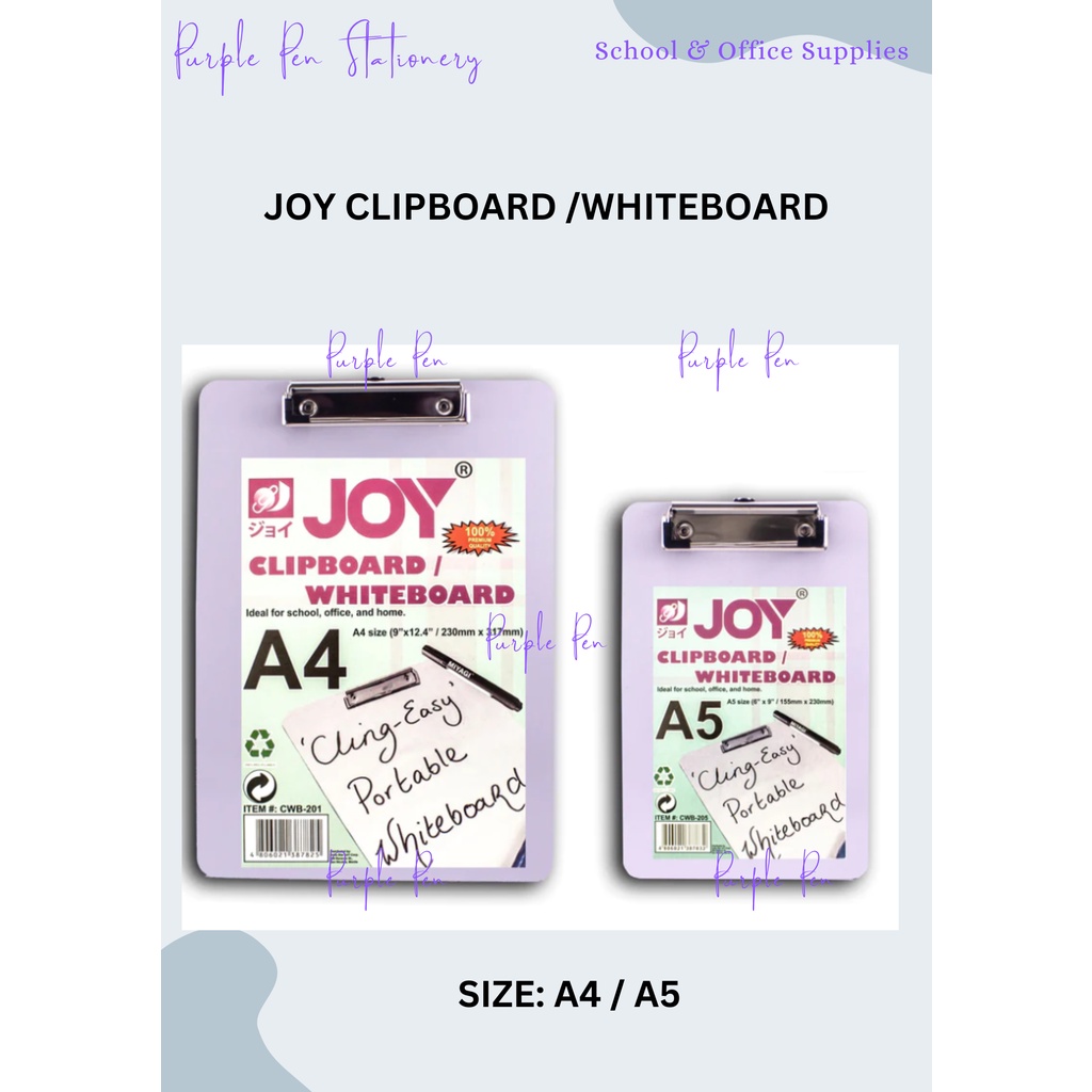 Joy Clipboard Whiteboard (2IN1) A4/A5 1PC | Shopee Philippines