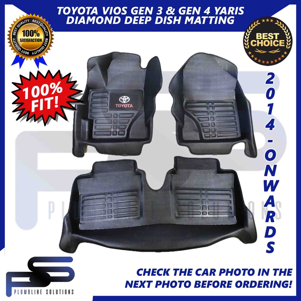 5D Diamond Deep Dish Matting Toyota Vios Gen 3 Superman: 2014 - 2018 ...