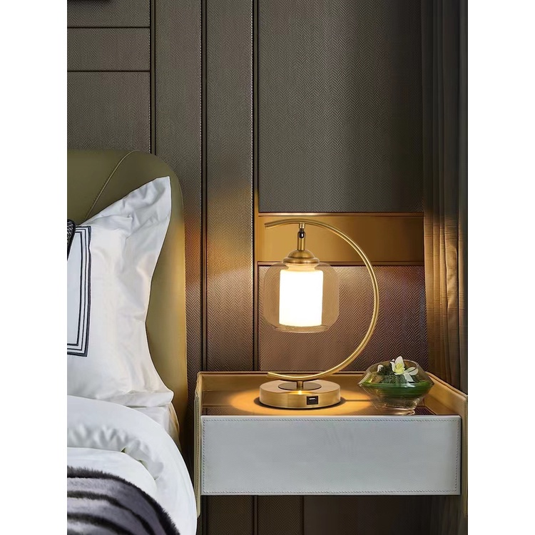 Bedside Lamp Night Light Warm White Bulb Gift Wood Table lamp Baby ...