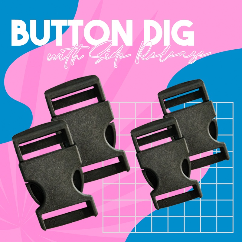 (100 pcs) Button Dig / Side Release for Lanyard Making ID Lace / Bag ...