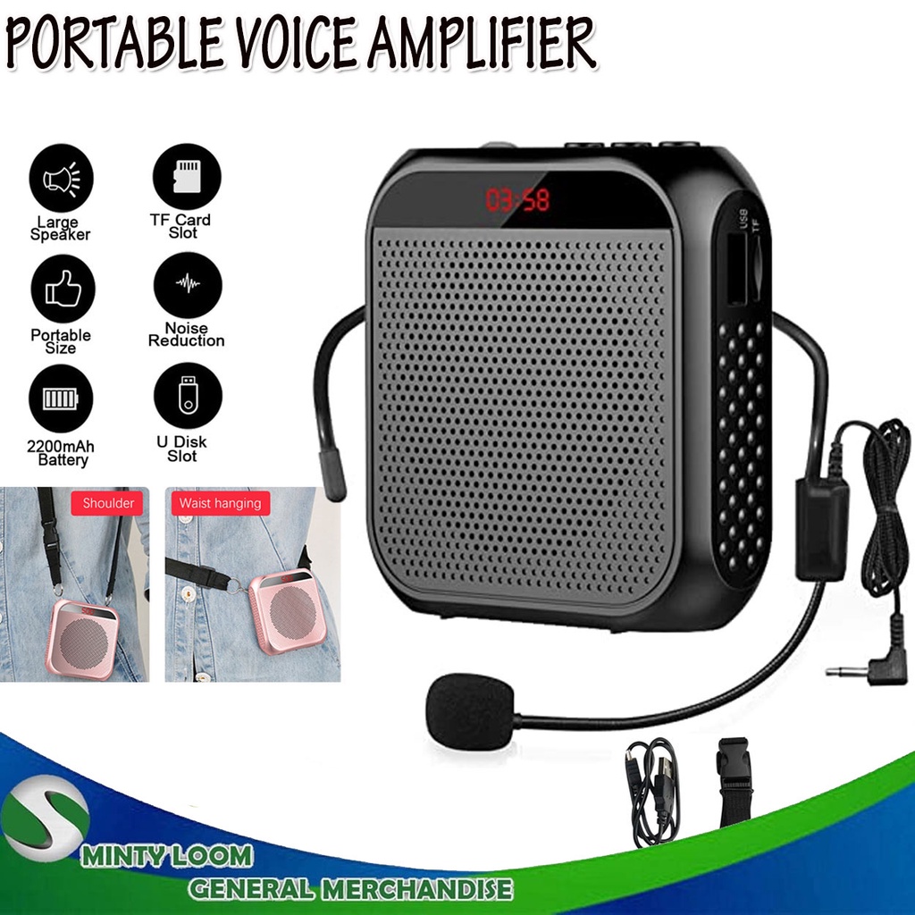 Portable Voice Amplifier Microphone Headset, Rechargeable Voice ...