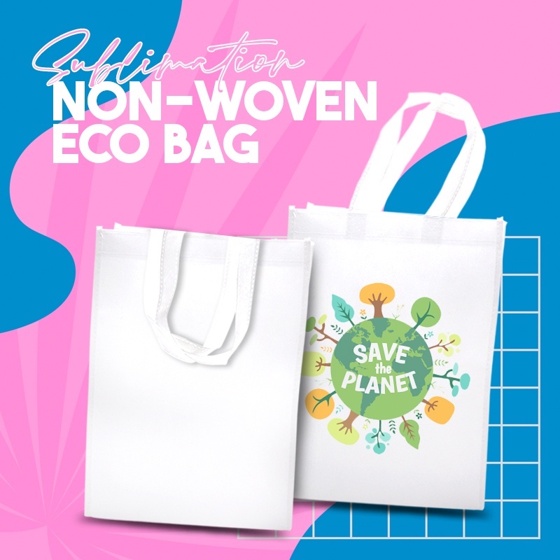 (10pcs) Sublimation Foldable Non-Woven Eco Bag with Brown Lining & Non ...