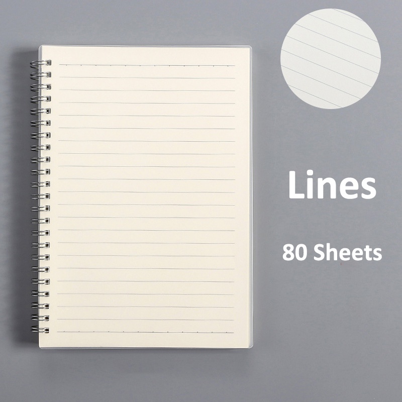 80 Pages Spiral Notebook Coil Notebook Thicker A5/B5 Grid Blank Dot ...