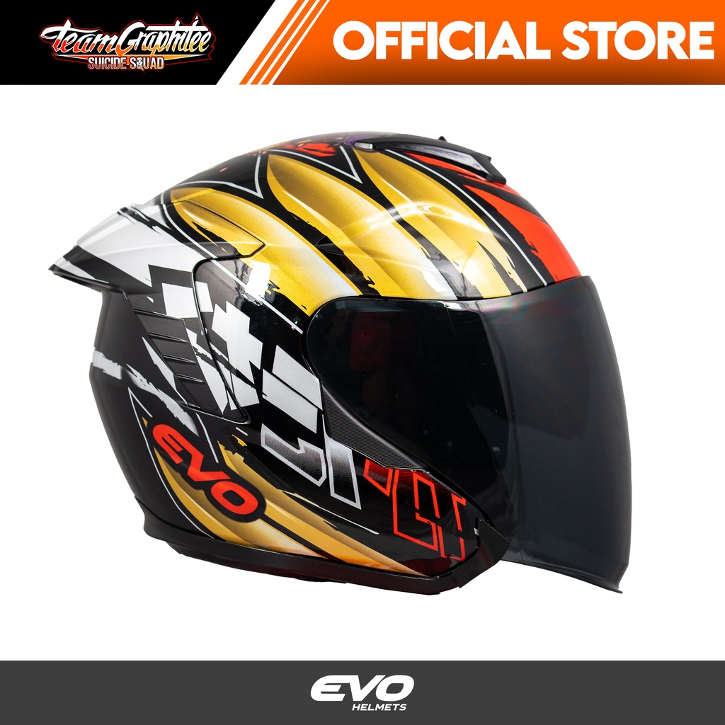 EVO HELMET RX5 KATANA (HALF FACE DUAL VISOR) w/ free clear lens ...