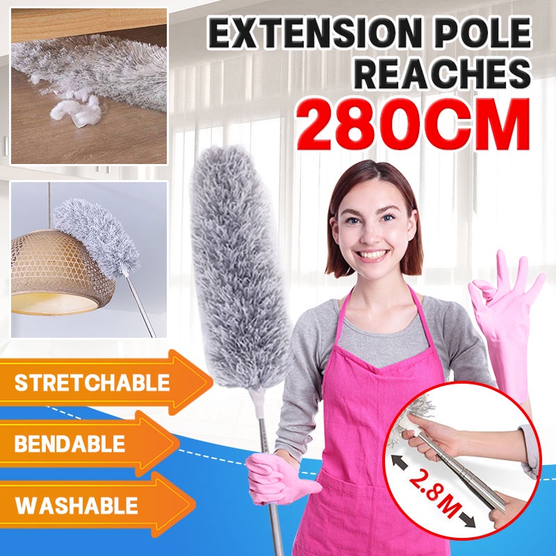 Feather Duster Cleaner Retractable Pole Static Duster Gap Adjustable ...