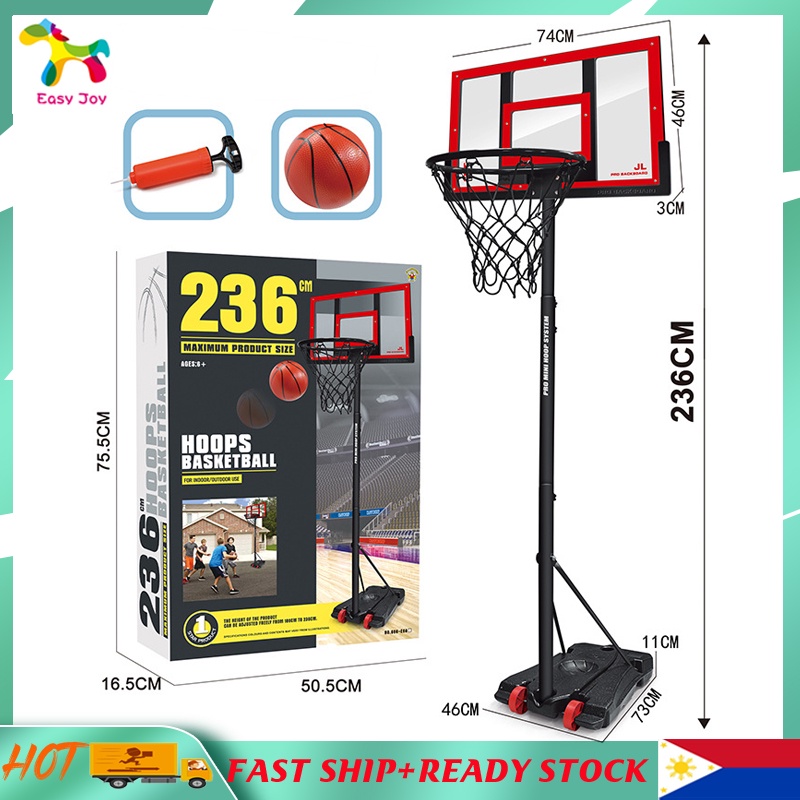 6.7/7.7ft basketball ring portable adjustable height for adults and ...