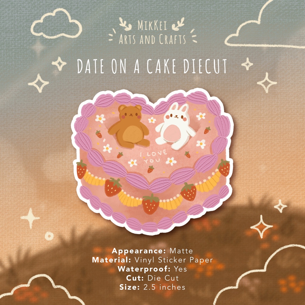 Date on a Cake Sticker, Waterproof Vinyl Sticker, Matte Sticker ...