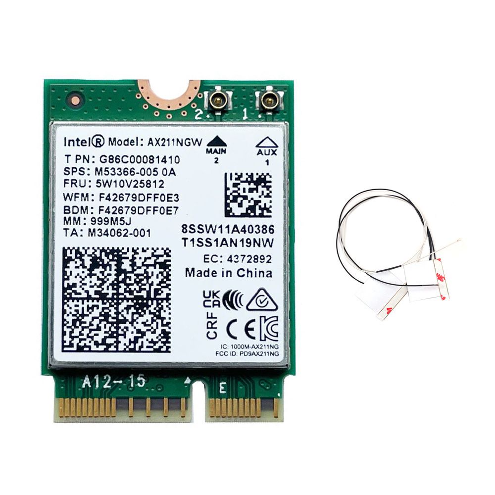 Intel AX211 Wi-Fi 6E Tri-Band M.2 CNVio2 2230 Network Card (w/ internal ...