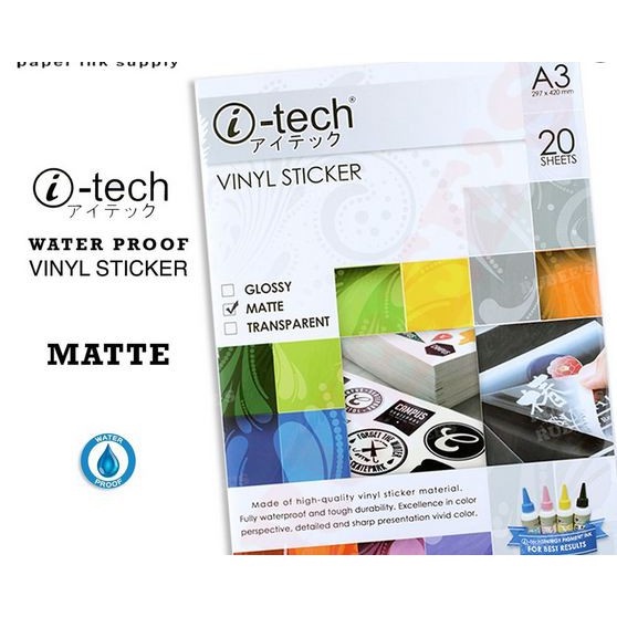 A3 ITech Vinyl sticker Printable Waterproof Vinyl Sticker ITech | CPM ...