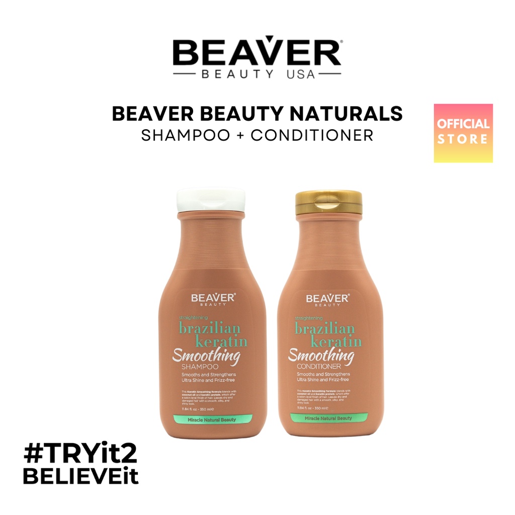 Beaver Beauty Naturals Brazilian Keratin Smoothing Shampoo and Conditioner 350ml | Shopee ...
