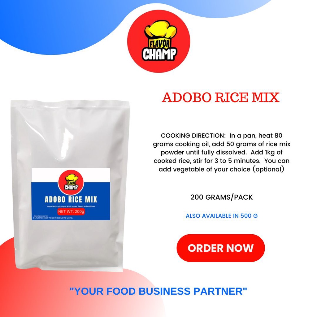 JAVA RICE, GARLIC RICE, CHOWFAN RICE, ADOBO RICE, HAINANESE RICE ...