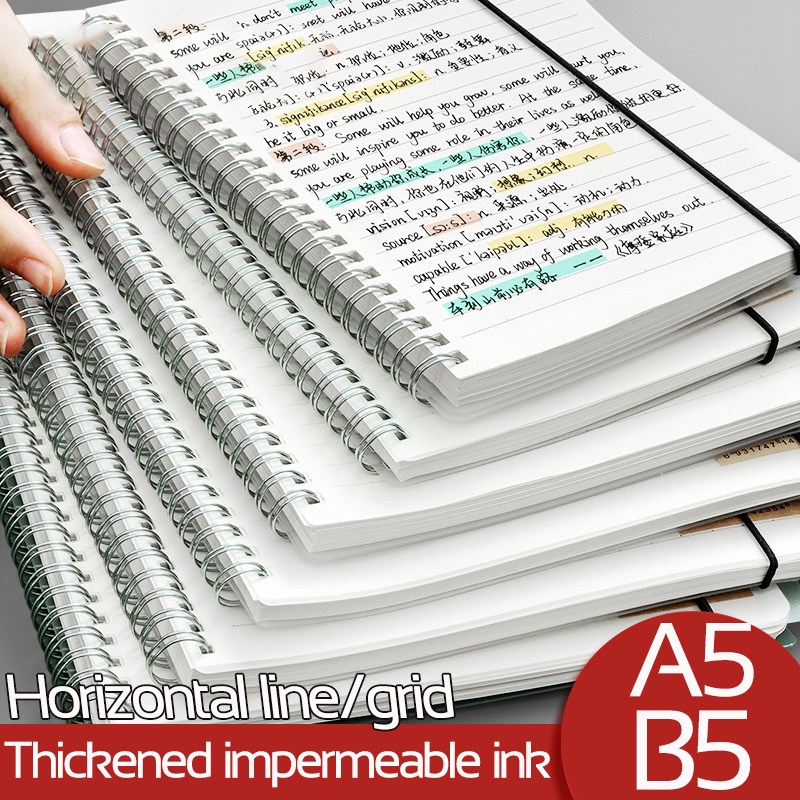 Coil Notebook A5/B5 Horizontal Grid Blank English Pocket Notepad Frosted Pp | Shopee Philippines