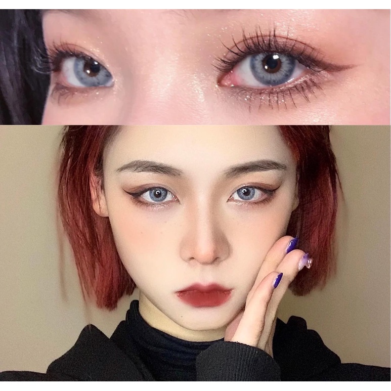 Midroo 2Pcs/Pair colored eye DNA Taylor blue gray Beauty contact lenses ...