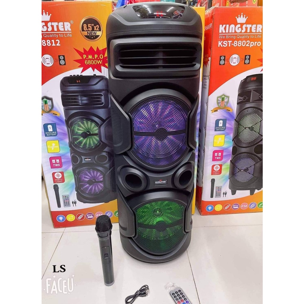 KINGSTER KST-8812 Portable Wireless Bluetooth Speaker with Wireless Mic ...