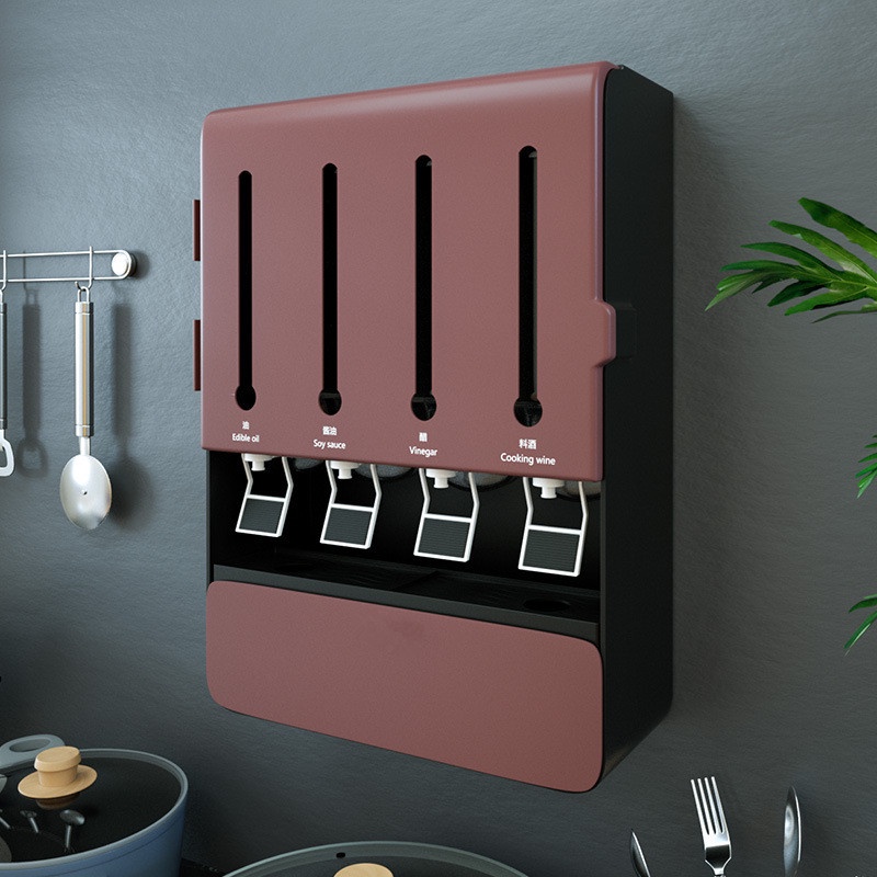 【COD】 Kitchen Condiments Rack Seasoning Rack Organizer Wall Mounted Soy ...
