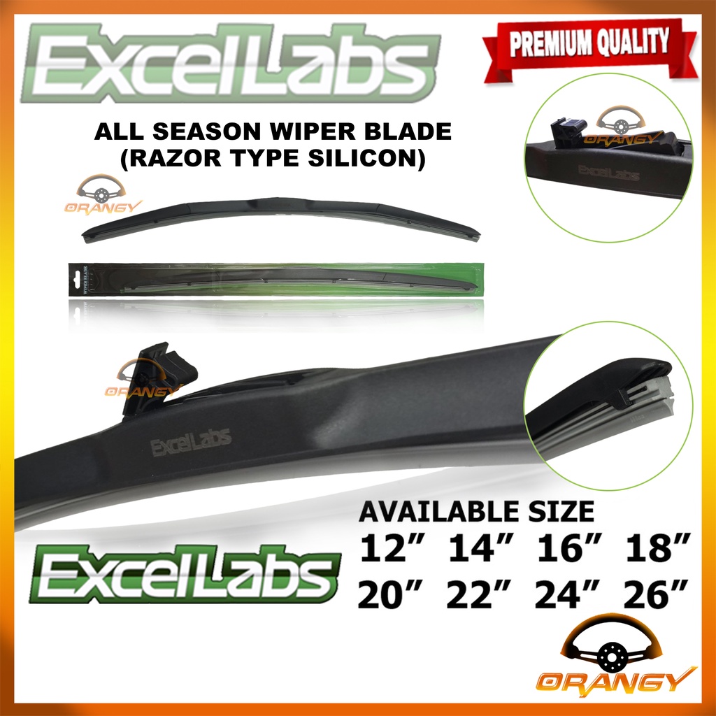 Universal Excellabs Front Wiper Blade All Season RAZOR TYPE SILICONE ...