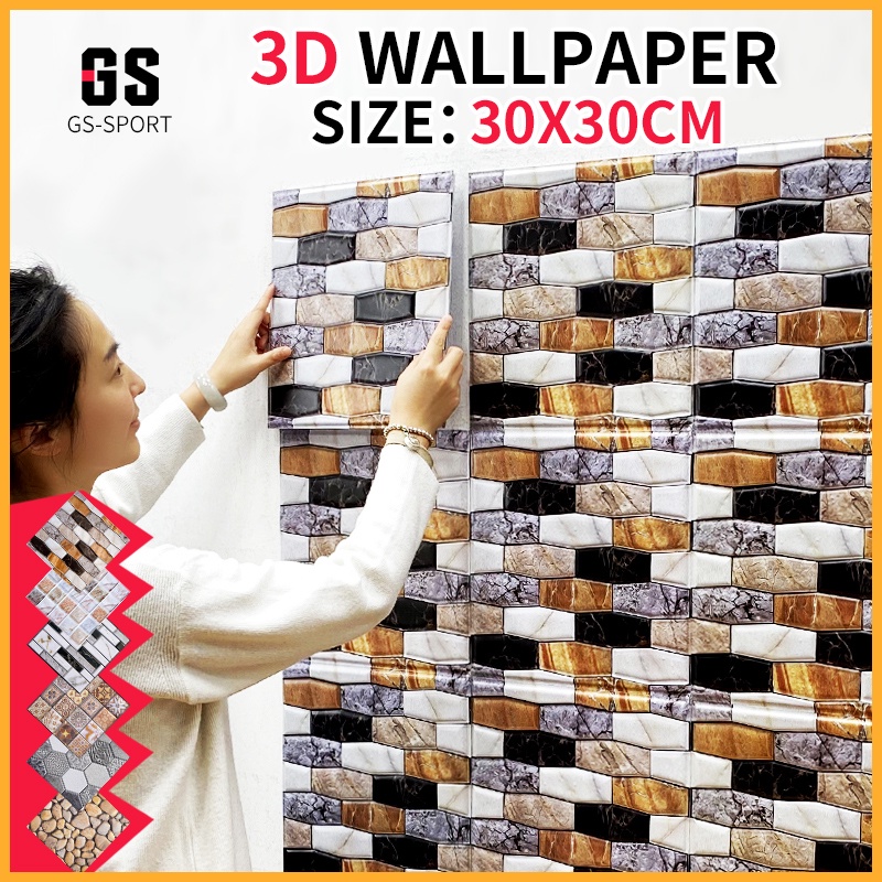 3D wallpaper sticker waterproof room design for wall Self Adhesive PVC ...