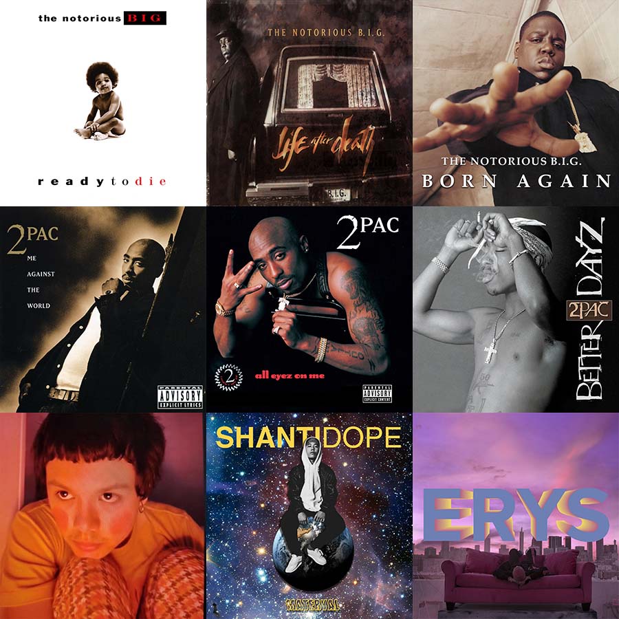 2Pac/Notorious BIG/Shanti Dope/Zild Album Covers [Vinyl-Style UV Print ...