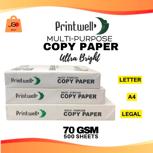 Hard Copy Printwell Bond Paper A4 - Per ream 500 sheets 70 gsm | Shopee ...