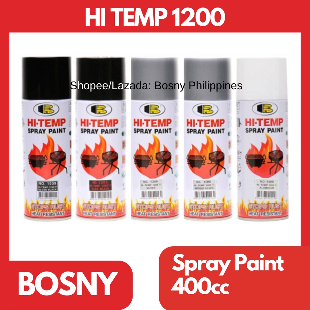 Bosny Hi-Temp Resistant (1200F) Spray Paint 400cc | Shopee Philippines