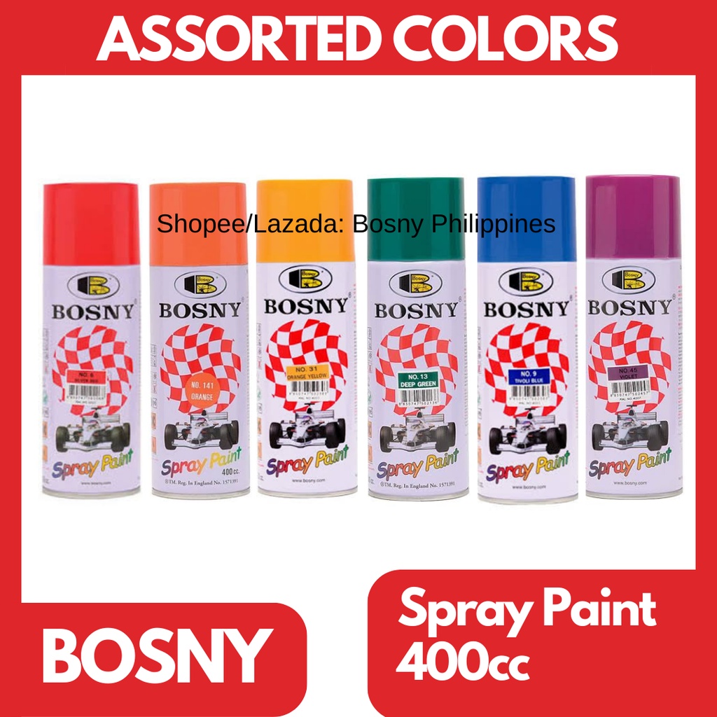 Bosny Acrylic Spray Paint 400cc Assorted Colors | Shopee Philippines