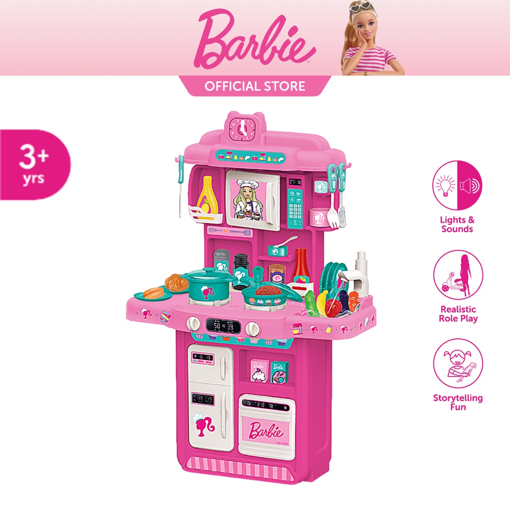 Barbie Kitchen With Light, Sound and Water Pretend Playset Children Toy ...